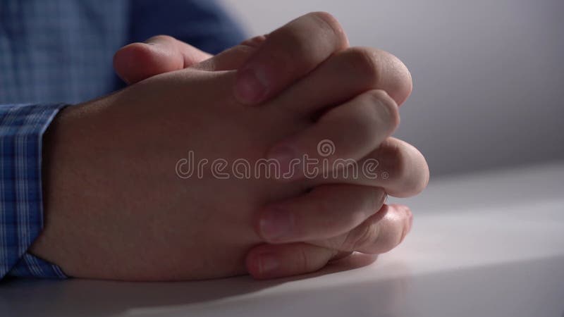 Close-up of Two Hands Folded with Fingers Stock Footage - Video of ...