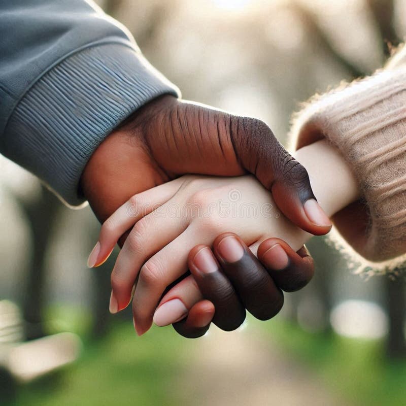Close-Up of Two Hands Holding Together in Unity and Compassion Stock ...