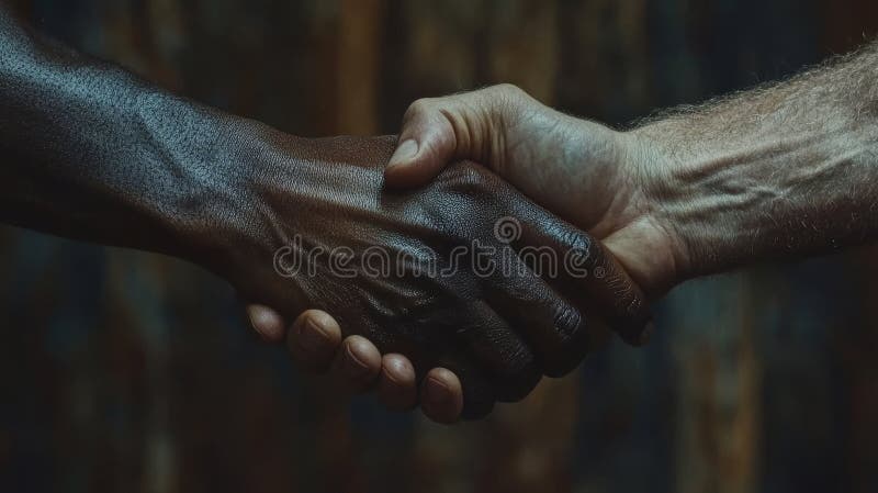 Close Up of Two Hands Joined Together in Unity and Equality ...