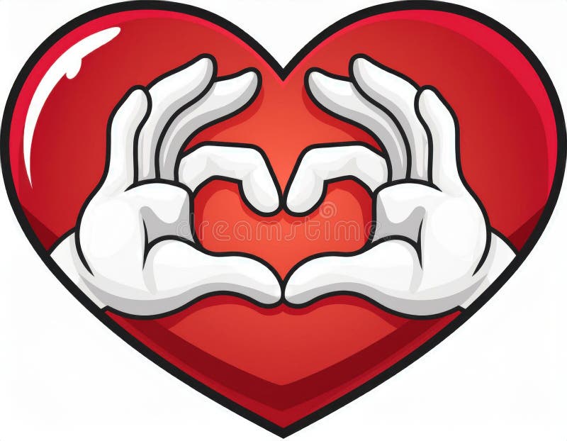 Close Up Two Hands Making a Heart Stock Illustration - Illustration of ...