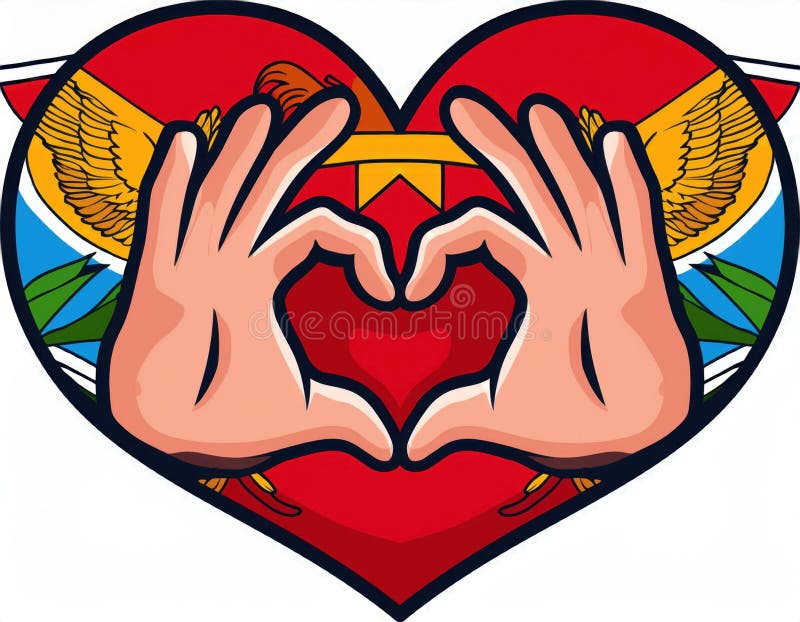 Close Up Two Hands Making a Heart Stock Illustration - Illustration of ...