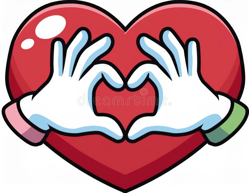 Close Up Two Hands Making a Heart Stock Illustration - Illustration of ...