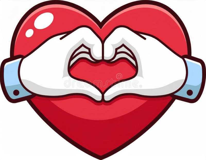 Close Up Two Hands Making a Heart Stock Illustration - Illustration of ...