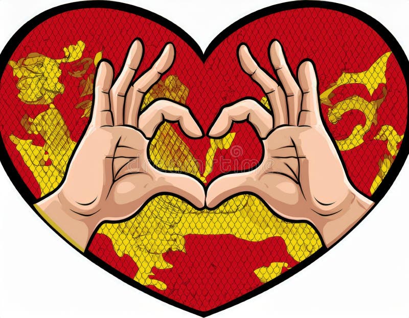 Close Up Two Hands Making a Heart Stock Illustration - Illustration of ...
