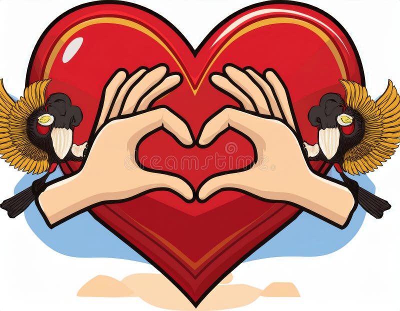 Close Up Two Hands Making a Heart Stock Illustration - Illustration of ...