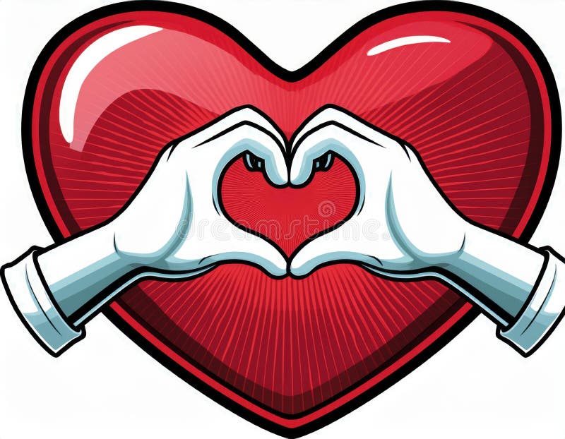 Close Up Two Hands Making a Heart Stock Illustration - Illustration of ...