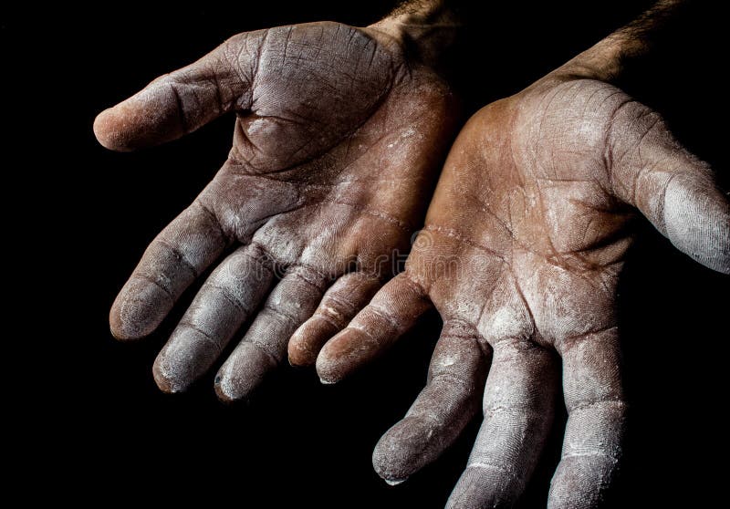 Close-up of Two Hands with White Powder Stock Image - Image of fingers ...