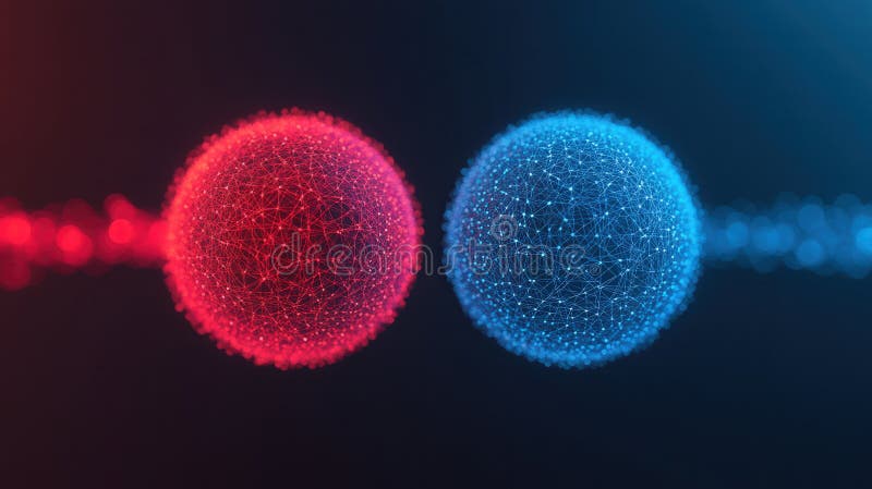 Digital Spheres Merging To Symbolize Brand Alliance Stock Image - Image ...