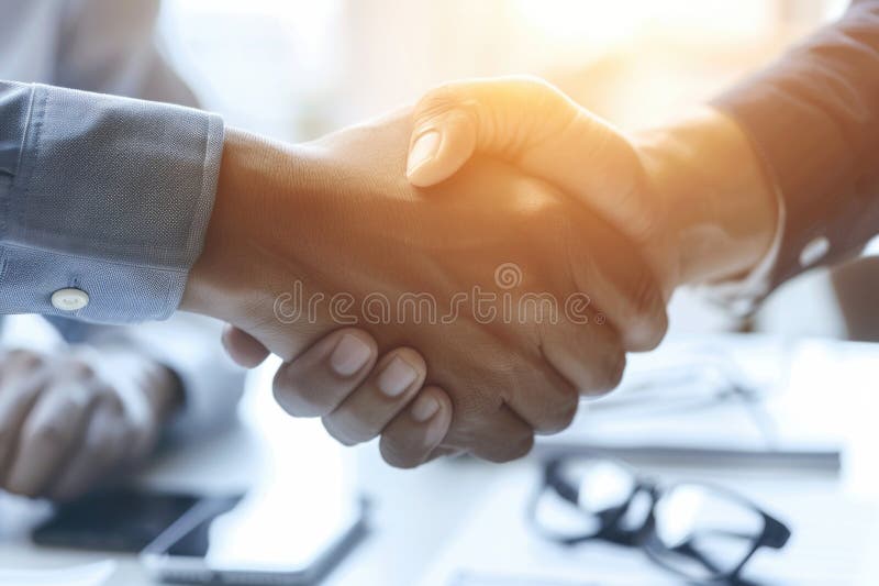 A Close Up of Two Individuals Engaging in a Handshake, Symbolizing ...