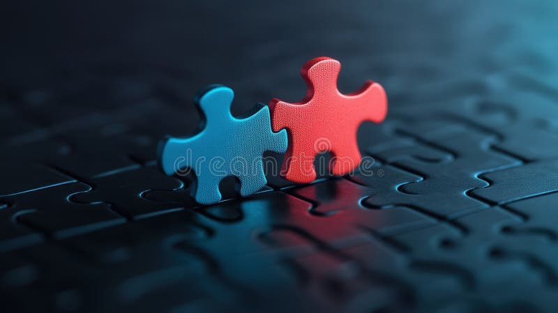 Connected Puzzle Pieces Symbolizing Collaboration Stock Image - Image ...
