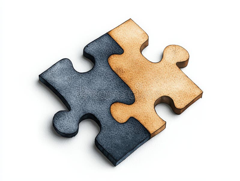 A Closeup of Two Interlocking Puzzle Pieces Symbolizing Connection and ...