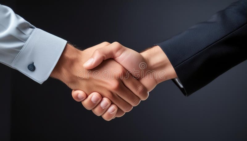 Close Up of Two Man Shaking Hand on a Dark Background Stock ...