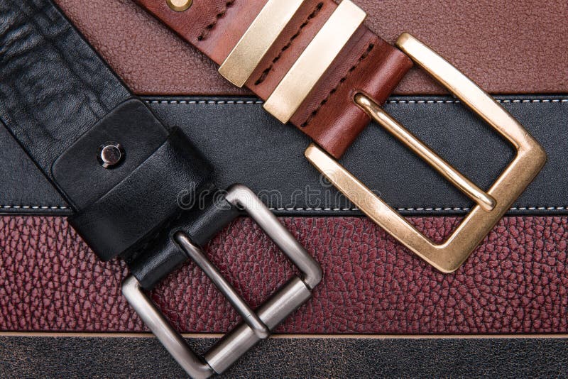 Close-up of two men belts stock photo. Image of dark - 52500368