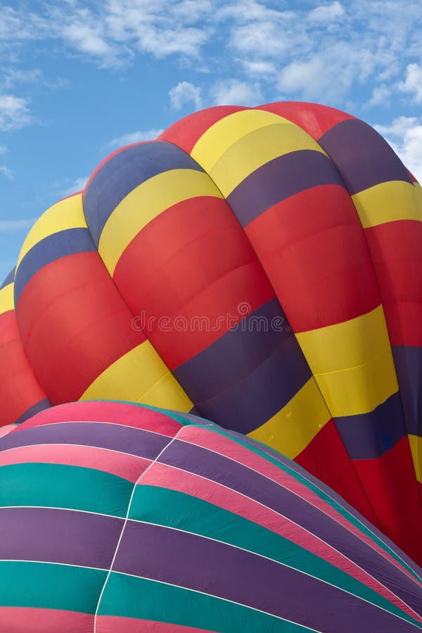 Close Up of Two Multi Colored Hot Air Balloons Stock Image - Image of ...