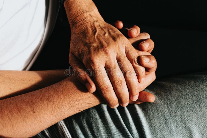 Two Young Hands Caressing Hands of an Old Woman Stock Image - Image of ...