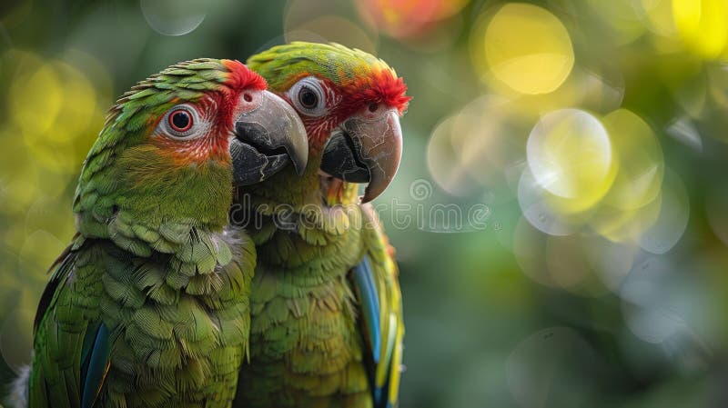 Close-up of Two Parrots with Vibrant Plumage Stock Photo - Image of ...