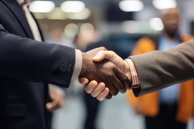 A Close Up of Two People Shaking Hands Stock Illustration ...