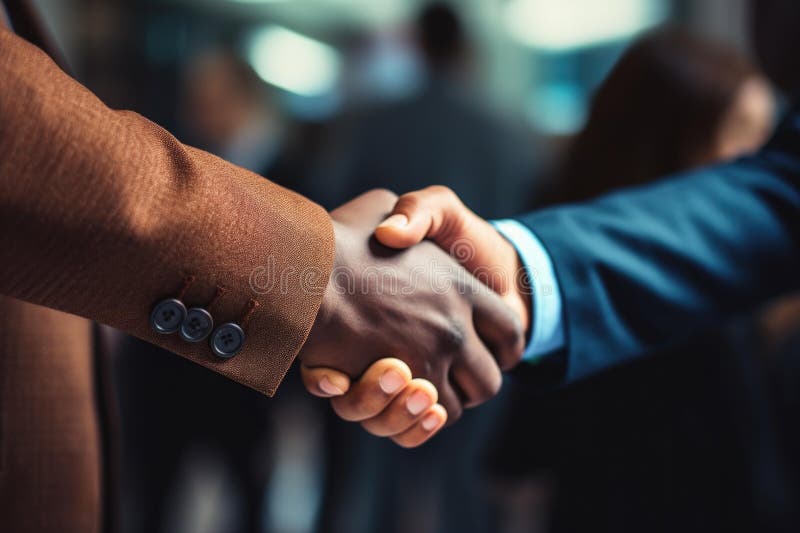 A Close Up of Two People Shaking Hands Stock Illustration ...
