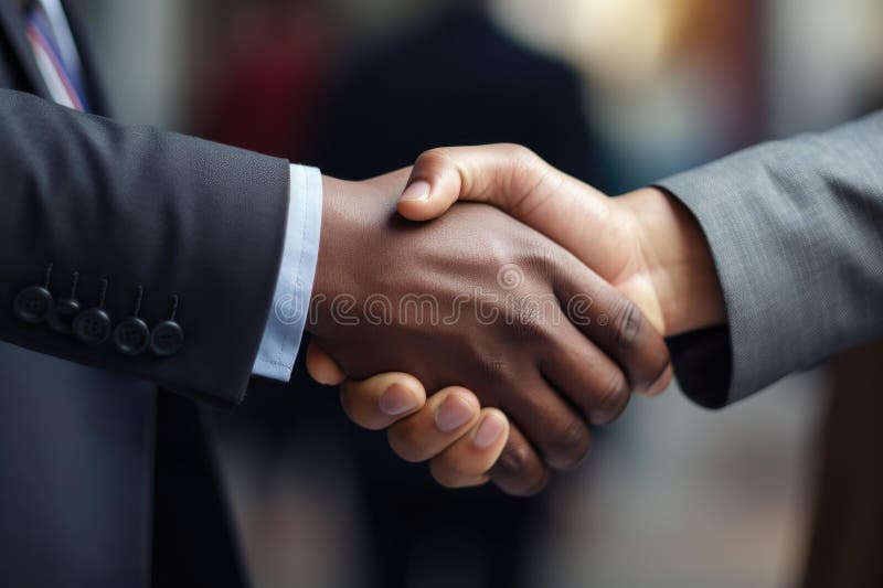 A Close Up of Two People Shaking Hands Stock Illustration ...