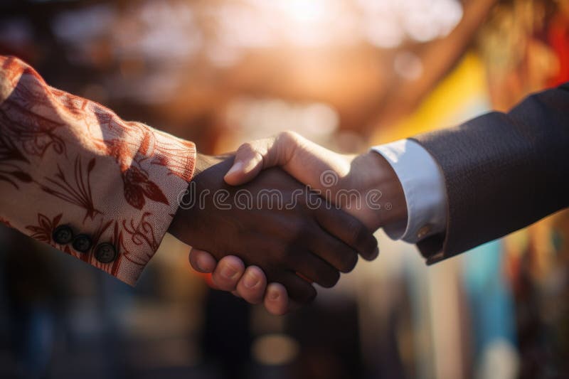 A Close Up of Two People Shaking Hands. Stock Illustration ...
