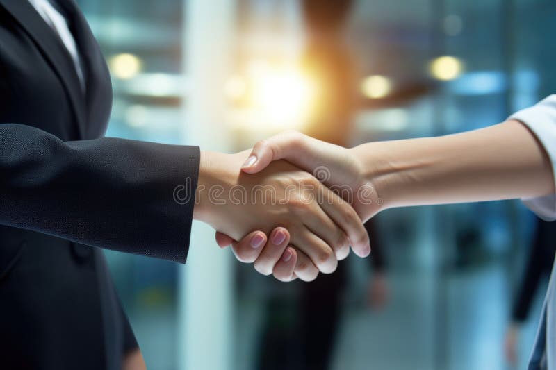 A Close Up of Two People Shaking Hands Stock Illustration ...