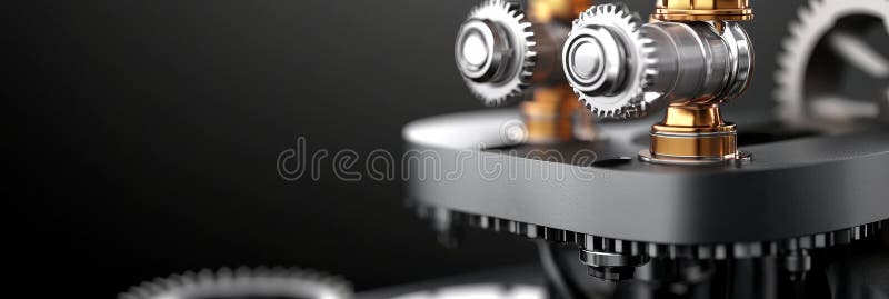 Closeup of Two Pistons in a Cylinder with Four Valves Showcasing the ...
