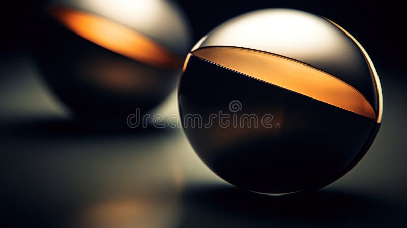 A Close Up of Two Shiny Objects Sitting on a Table, AI Stock ...