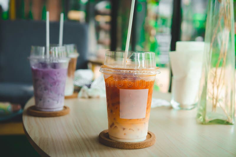 Close Up of Two Tone Iced Coffee in Coffee Shop Stock Image - Image of ...
