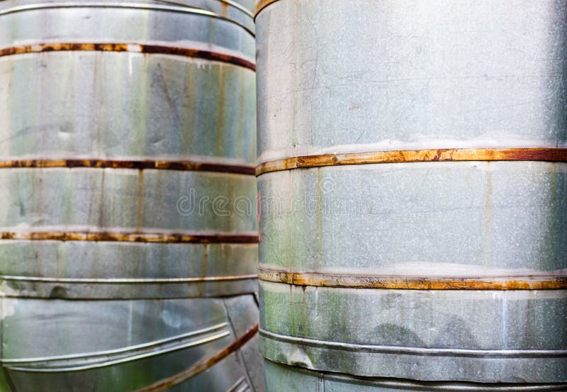 Close Up of Two Vertical Metal Pipelines Stock Image - Image of heat ...