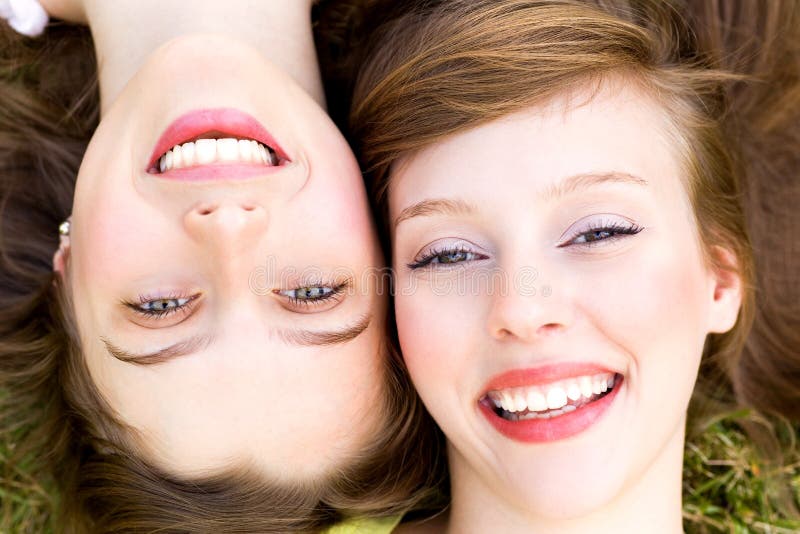 Close Up of Two Women Smiling Stock Photo - Image of beauty, cute: 15579036