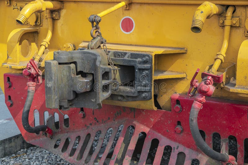 Close Up Type Connection Joint or Knuckle Front of Train Stock Image ...