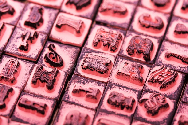 Close Up of Type Set Rubber Stamps Stock Photo - Image of creativity ...