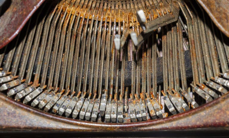 Close Up of the Typeface of an Old Rusty Typewriter with Some of the ...