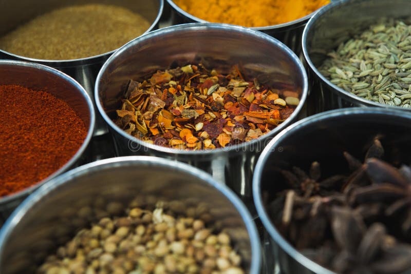 Typical Spice Box with Multiple Containers Stock Image - Image of ...