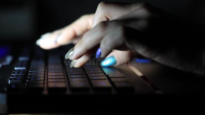 Close-up of Typing Female Hands on Keyboard Stock Footage - Video of ...