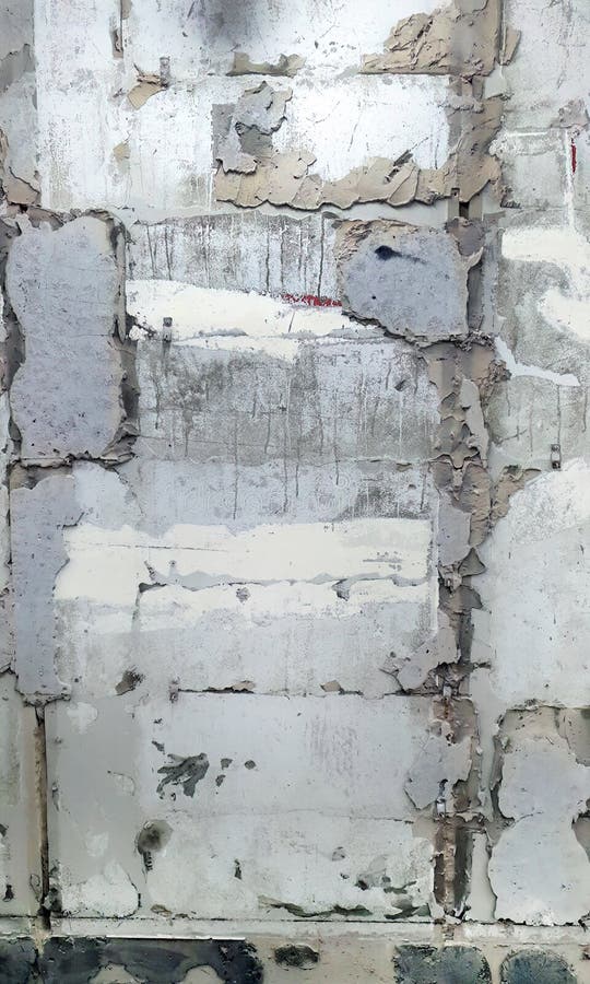 Close Up Under Construction, Demolishing, Showing Peeling Texture of ...