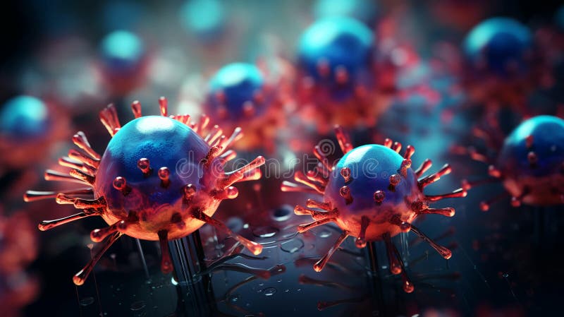 Close Up Under a Microscope View of Abstract Viruses Stock Photo ...
