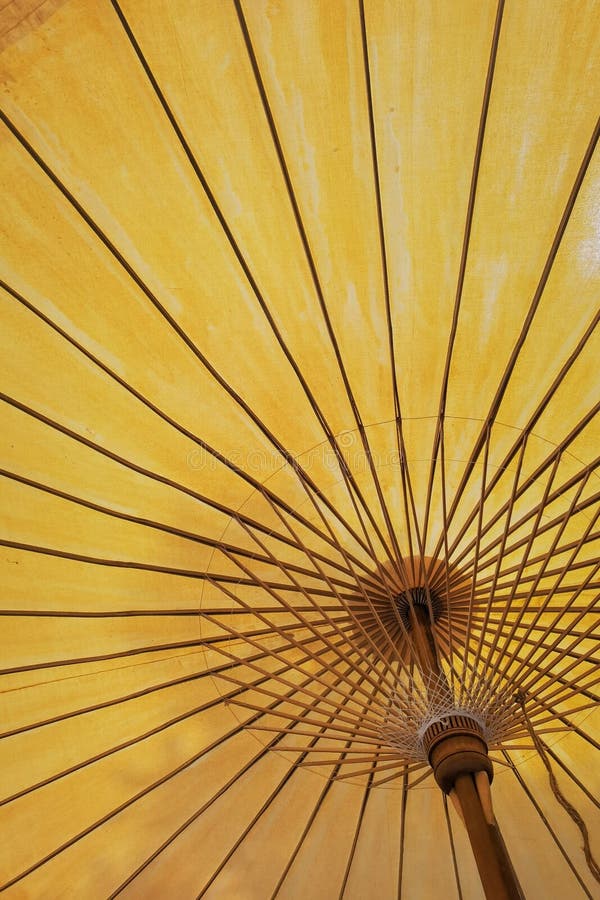 Close Up of Under a Yellow Umbrella Stock Photo - Image of design ...