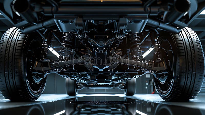 A Close Up of the Underside of a Car in a Garage Stock Image - Image of ...