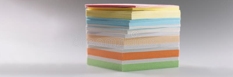 Uneven Stack of Sticky Post it Notes on Grey Surface, Bunch of Clean ...
