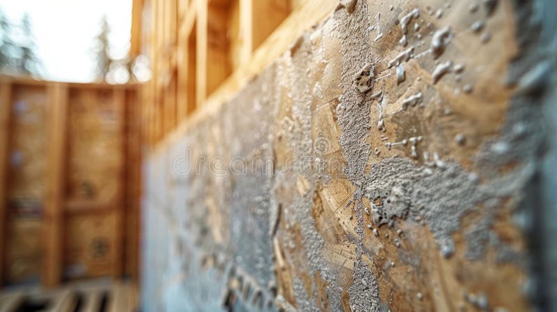 Close-up of an Unfinished Wooden Wall Structure on a Construction Site ...