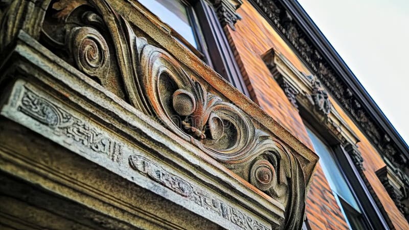 Close-up of a Unique Architectural Feature on a Historic Building ...