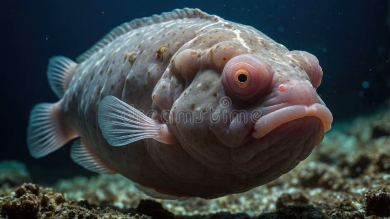 A Close-up of a Unique Fish Swimming in a Serene Underwater Environment Stock Illustration ...