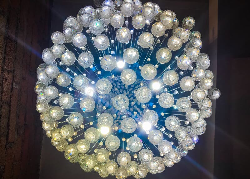 Glowing Atomic Nucleus Sphere Light Fixture Stock Photo - Image of ...