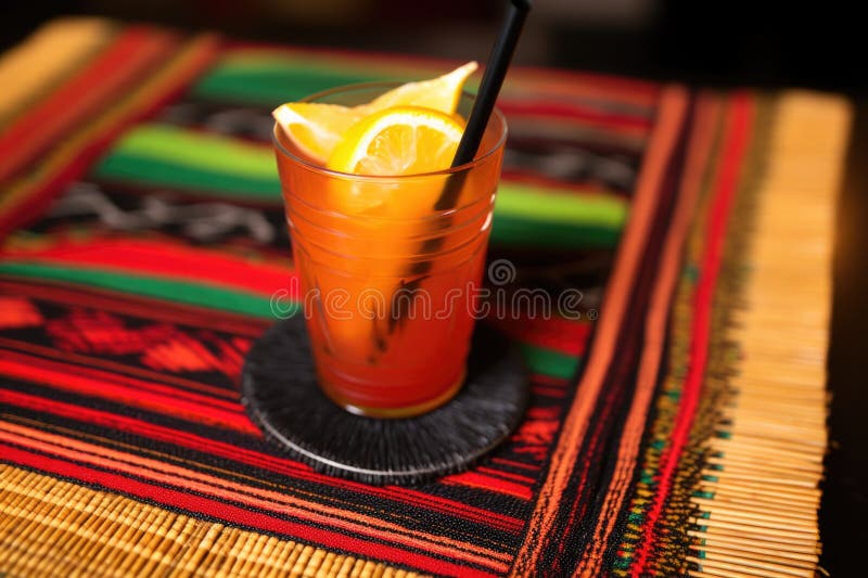 Close-up of a Unity Cup Atop a Kwanzaa Straw Mat Stock Illustration ...