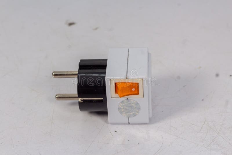 Close Up of Universal Electric Socket Plug Adapter, Isolated on White ...