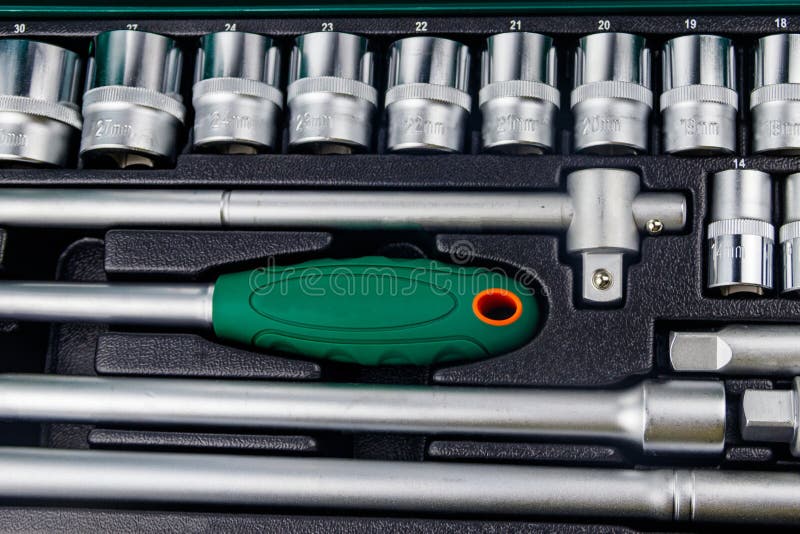 Close-up of Universal Tool Kit for Car Repair Stock Photo - Image of ...