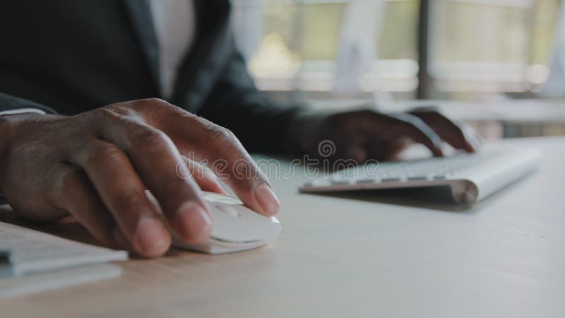 Close Up Unknown African American Programmer Businessman Web Designer ...
