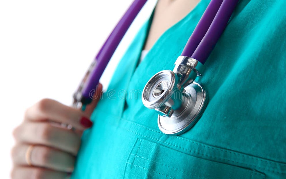 Close-up of Unknown Doctor with Stethoscope Isolated Stock Photo ...