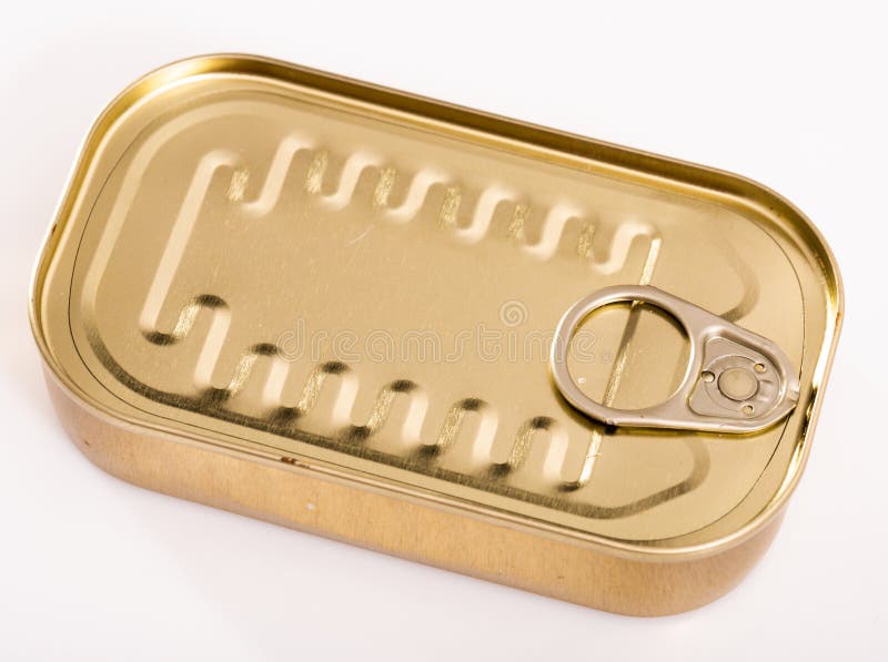 Unlabeled yellow tin can stock image. Image of metallic - 253927121